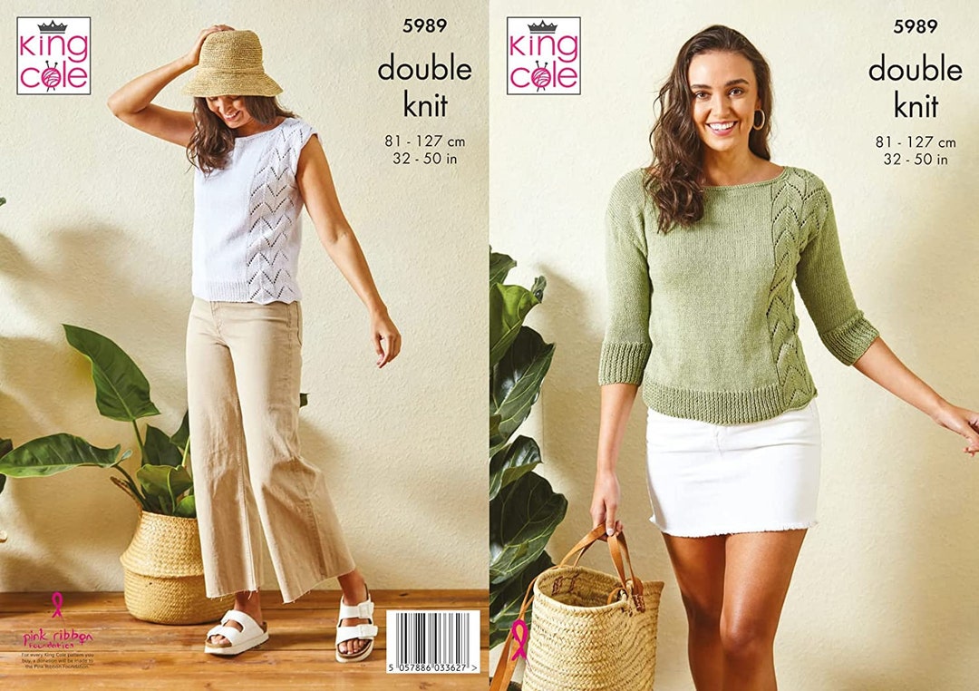 King Cole Pattern Tops Knitted in Linendale DK 5989 - Etsy