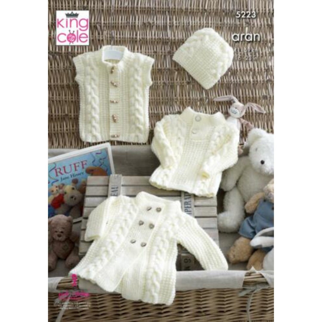 King Cole Knitting Pattern Comfort Aran - Coat, Sweater, Gilet and Hat ...