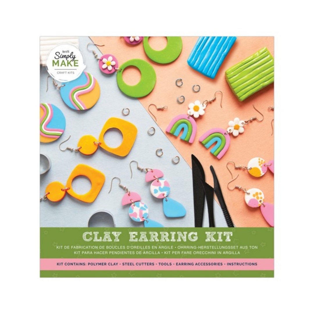 Simply Make - Make Your Own Clay Earring Kit - Craft Set Jewellery DIY ...