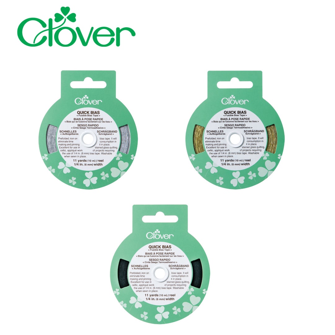 Clover Quick Bias Tape - 6mm X 10m - Gold, Silver, Black - Sewing ...
