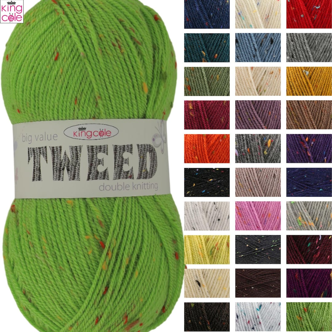 King Cole Big Value Tweed DK 100g Knitting Wool Yarn Acrylic Crochet ...