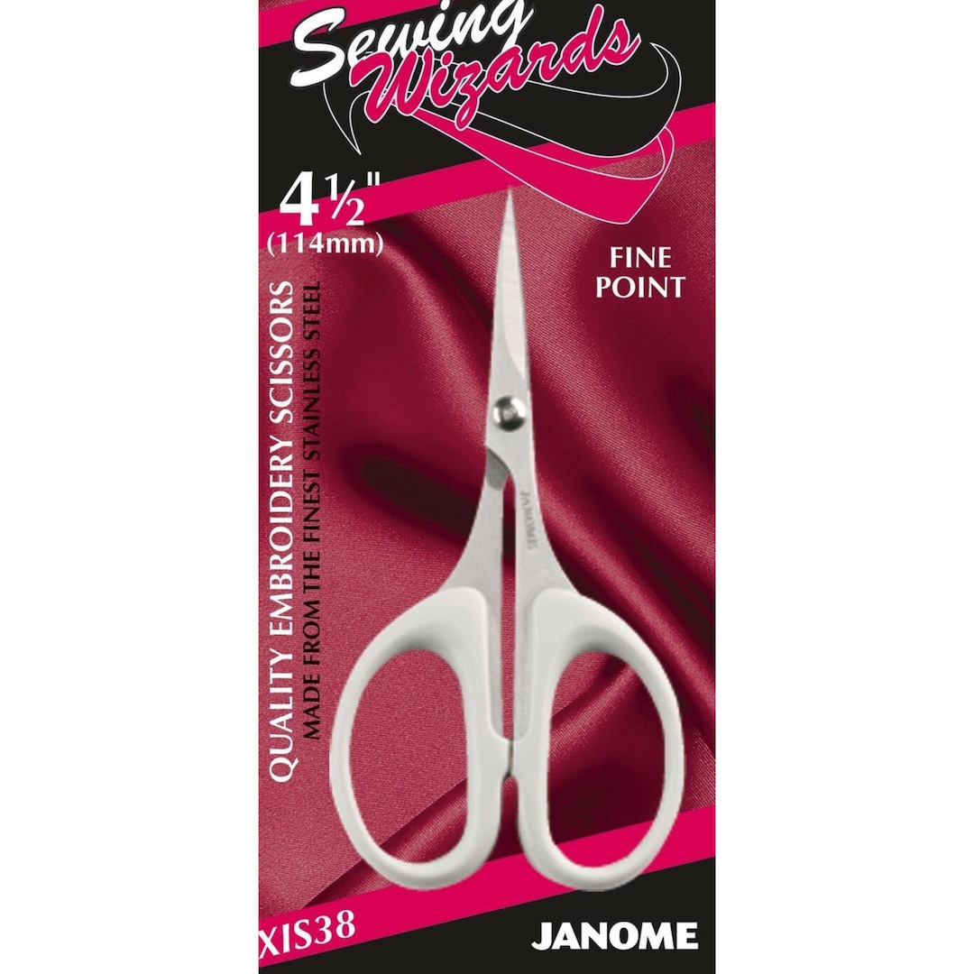 Janome Fine Embroidery Scissors 4.5"/11cm Snips Fabric Sewing ...