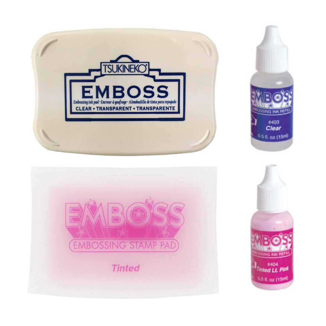 Tsukineko Emboss Ink Pads Clear/tinted & Refills Acid-free Embossing ...