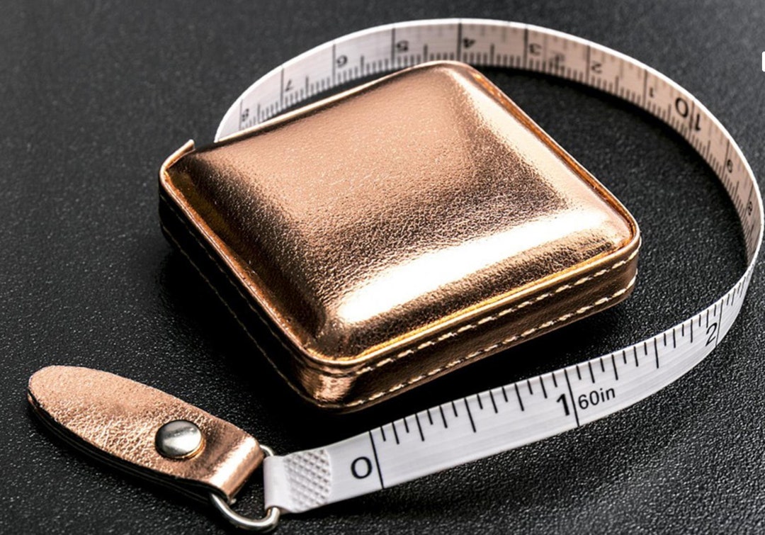 Rose Gold Retractable Tape Measure in PU Fabric Case - 150cm - Gift ...