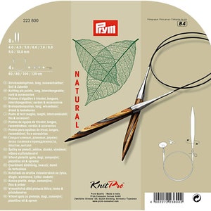 PRYM Circular Knitting Needles/pins Set - NATURAL - Includes Sizes 4mm ...