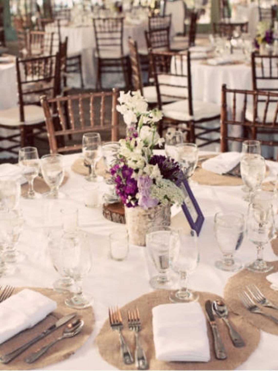 Home Table Decor Set of 35 Burlap Round 16'' - Etsy