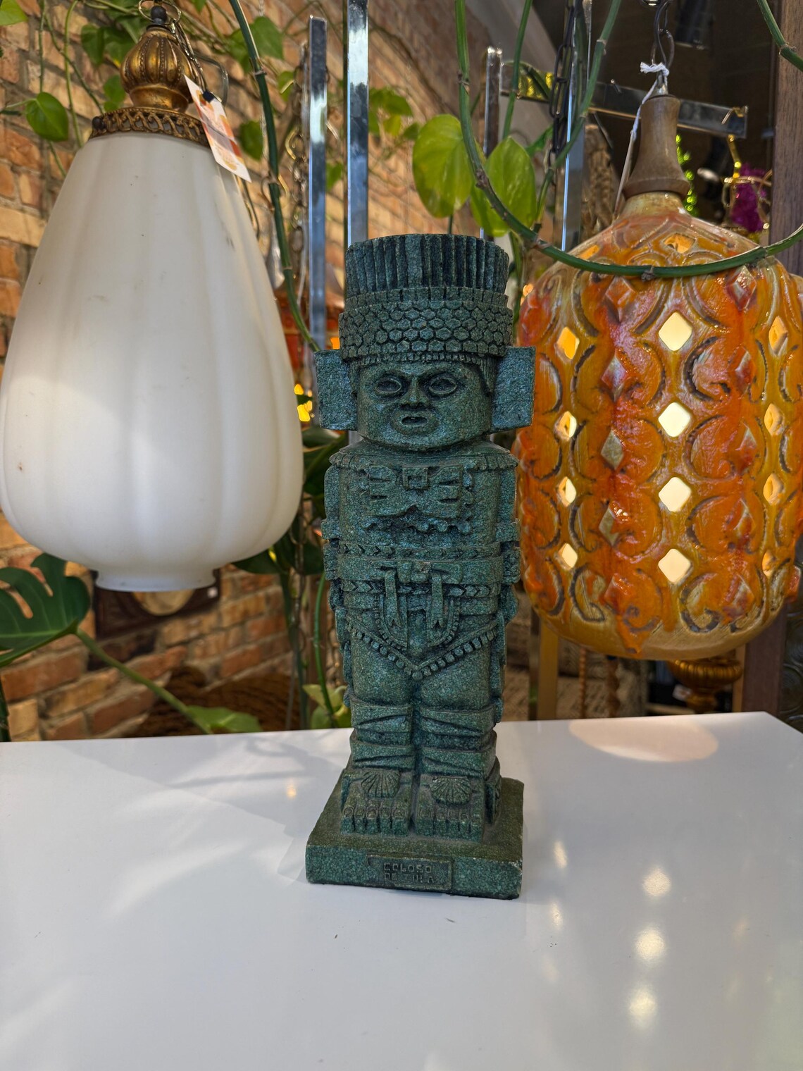 Aztec Coloso De Tula Toltce Warrior Green Stone Figure - Etsy