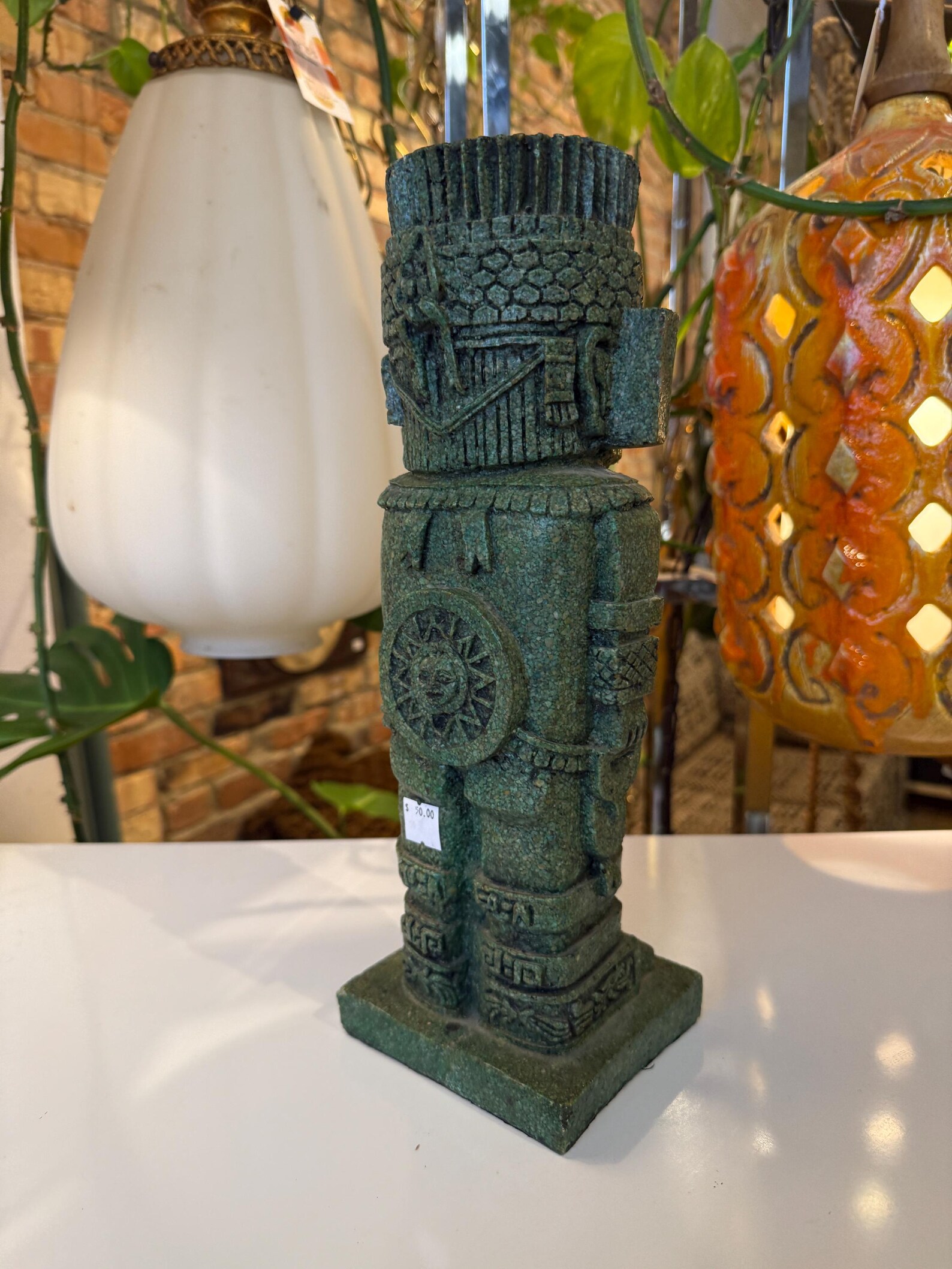 Aztec Coloso De Tula Toltce Warrior Green Stone Figure - Etsy