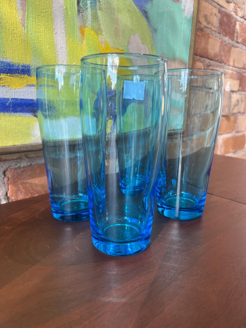 Vintage Cristar Sky Blue Glass Tumblers: Teal Barware, Set of 4 - Etsy