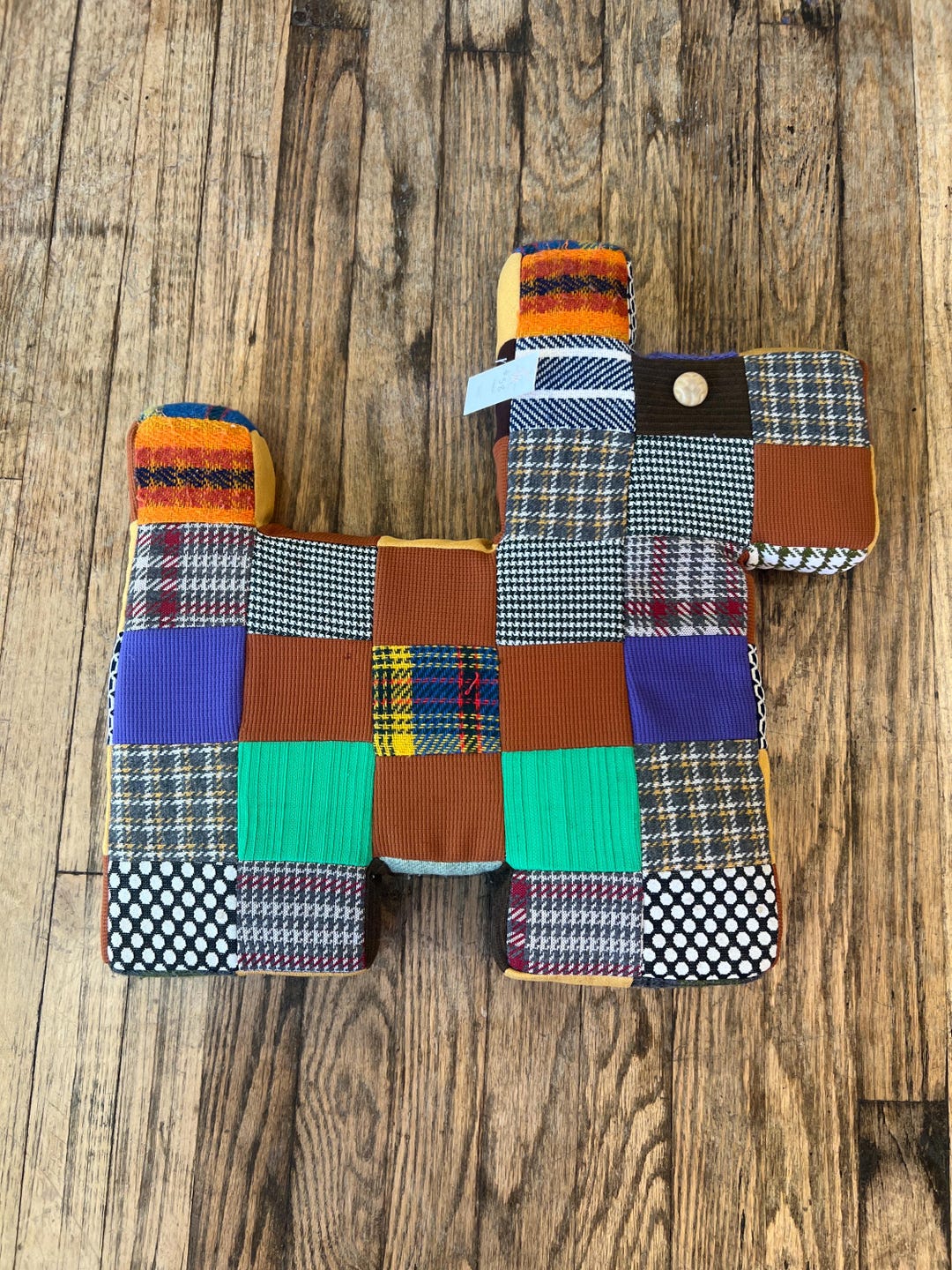 Patchwork Quilt Scottie Dog Vintage Handmade Stuffed Animal Folk Art ...