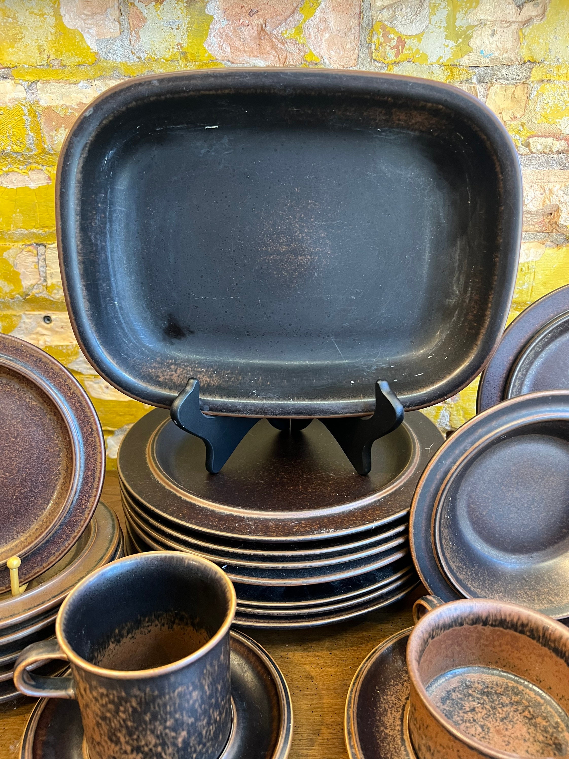 Vintage Arabia of Finland Ruska Modern Stoneware Pottery Dishes Brown ...