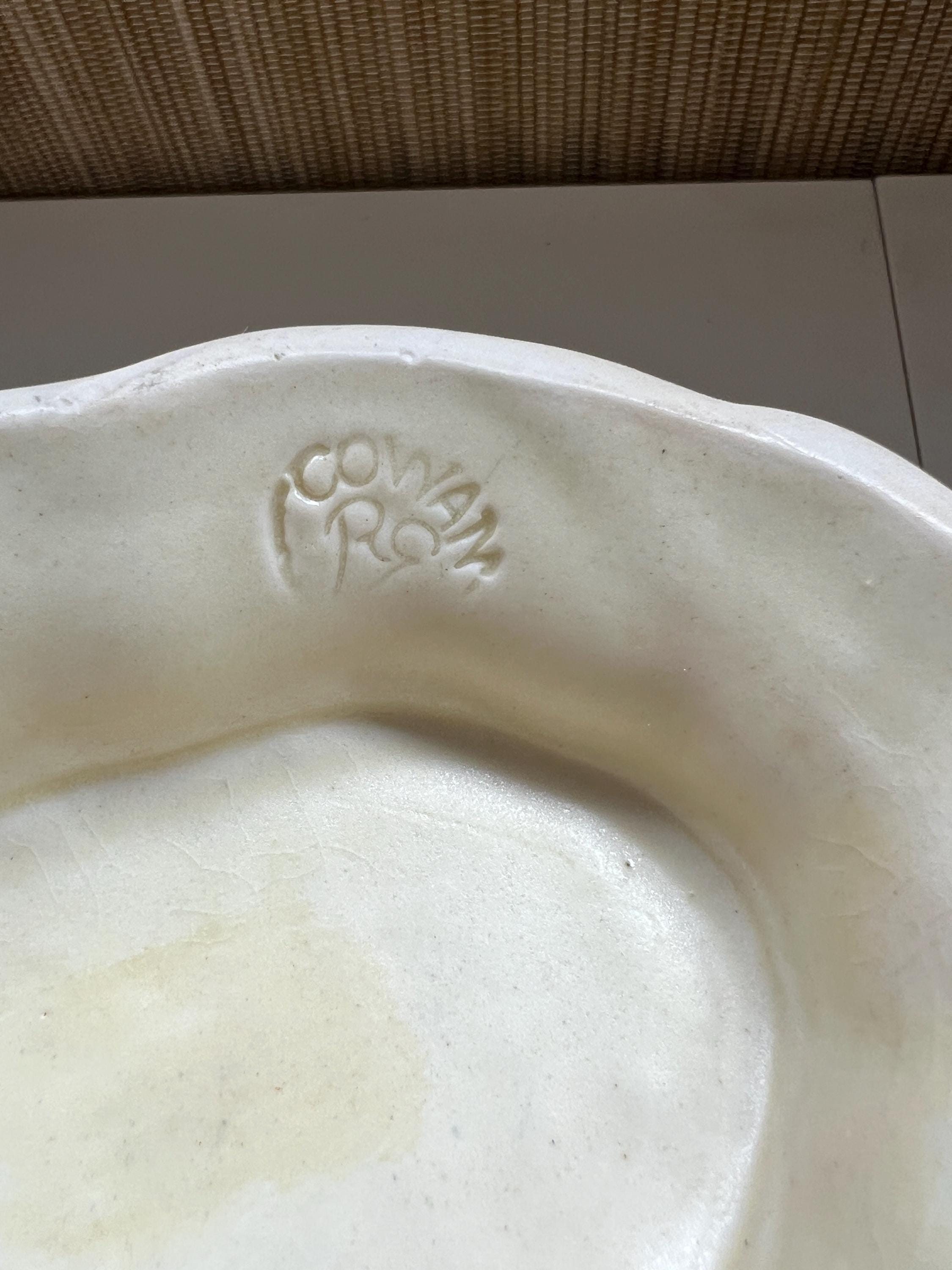 Antique Art Deco Cowan R9 1920's Ironstone Mint Green Oval Scalloped ...