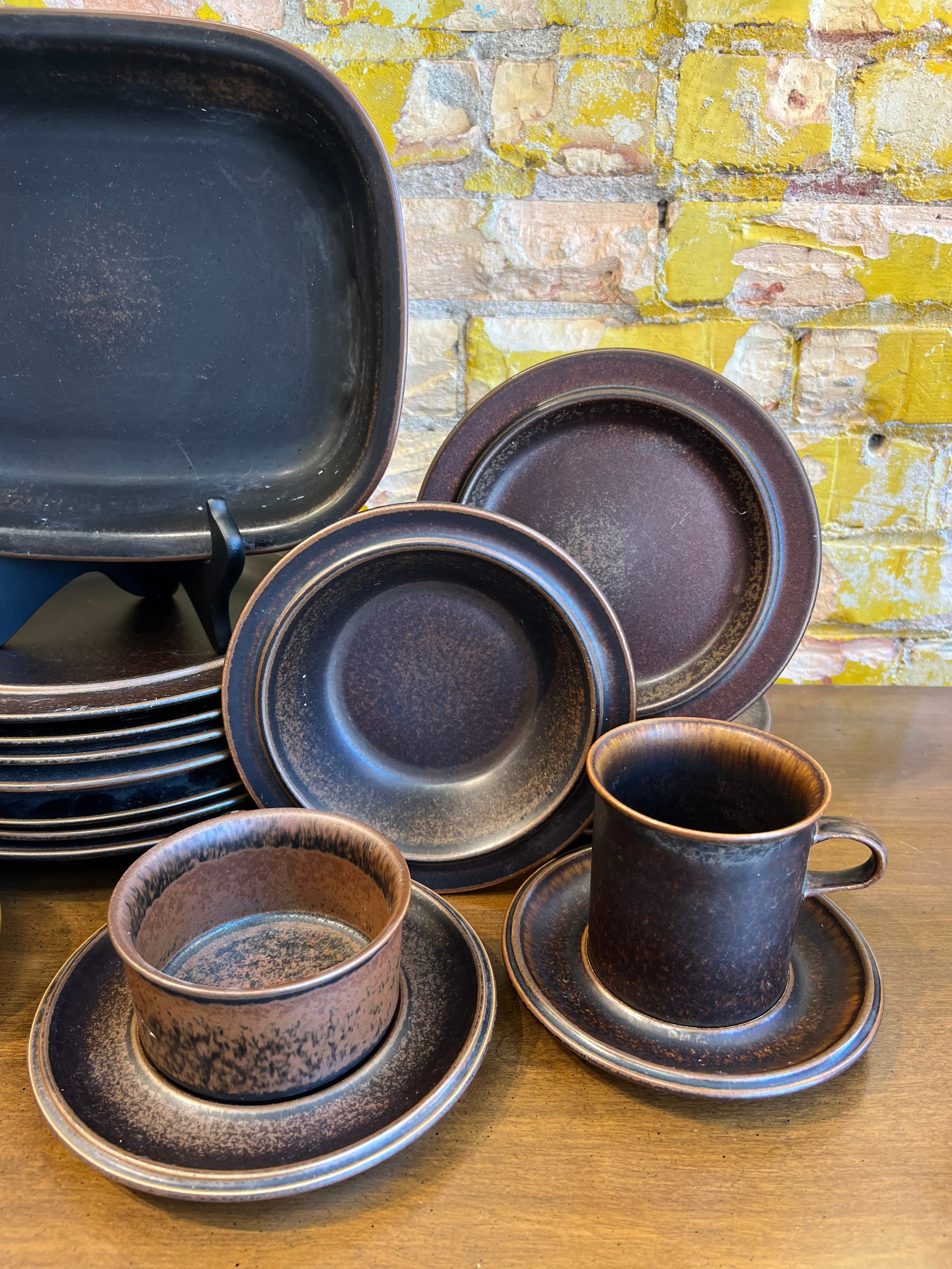 Vintage Arabia of Finland Ruska Modern Stoneware Pottery Dishes Brown ...