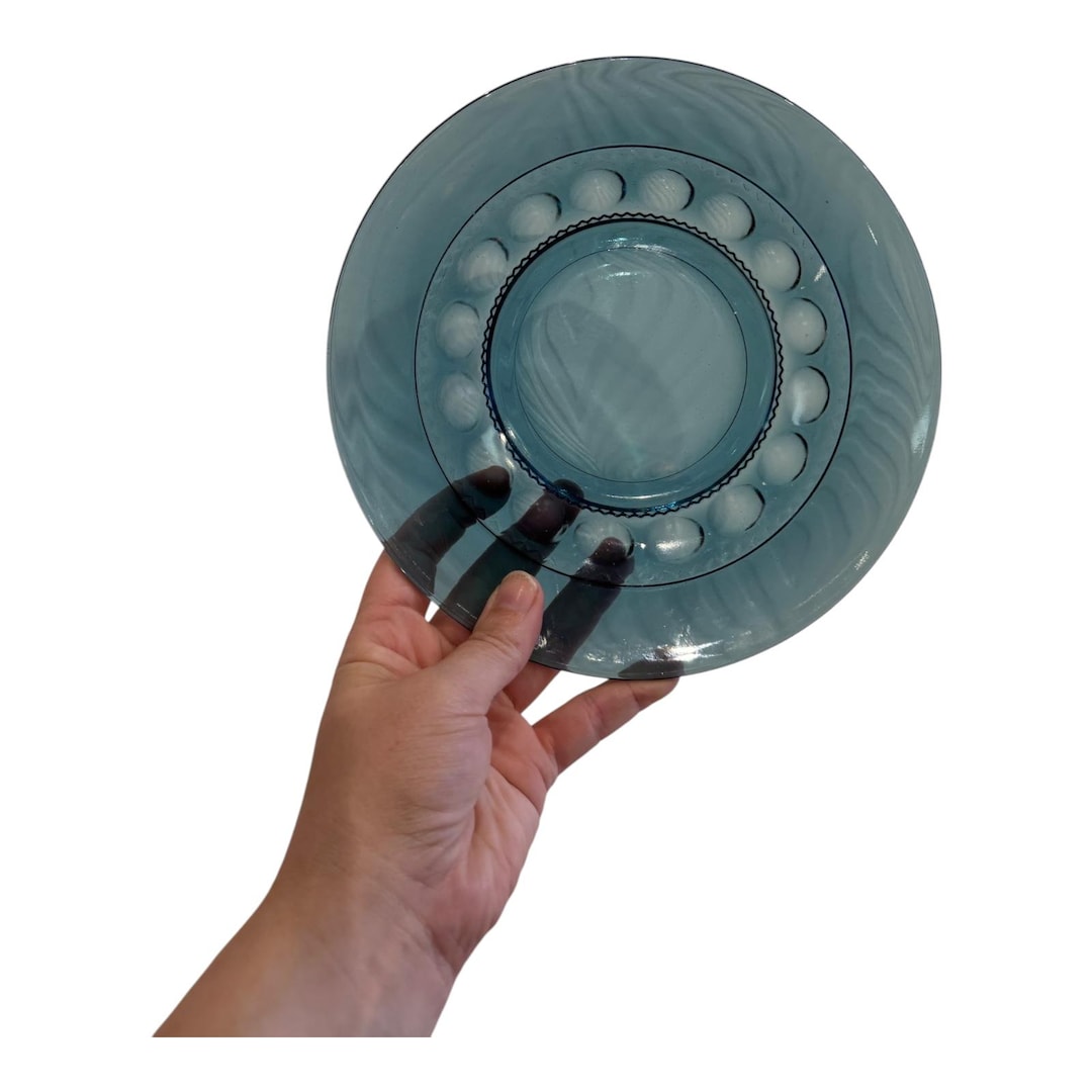 Colony - Color Crown Blue Glass Luncheon Plates - Set of 4 - Etsy