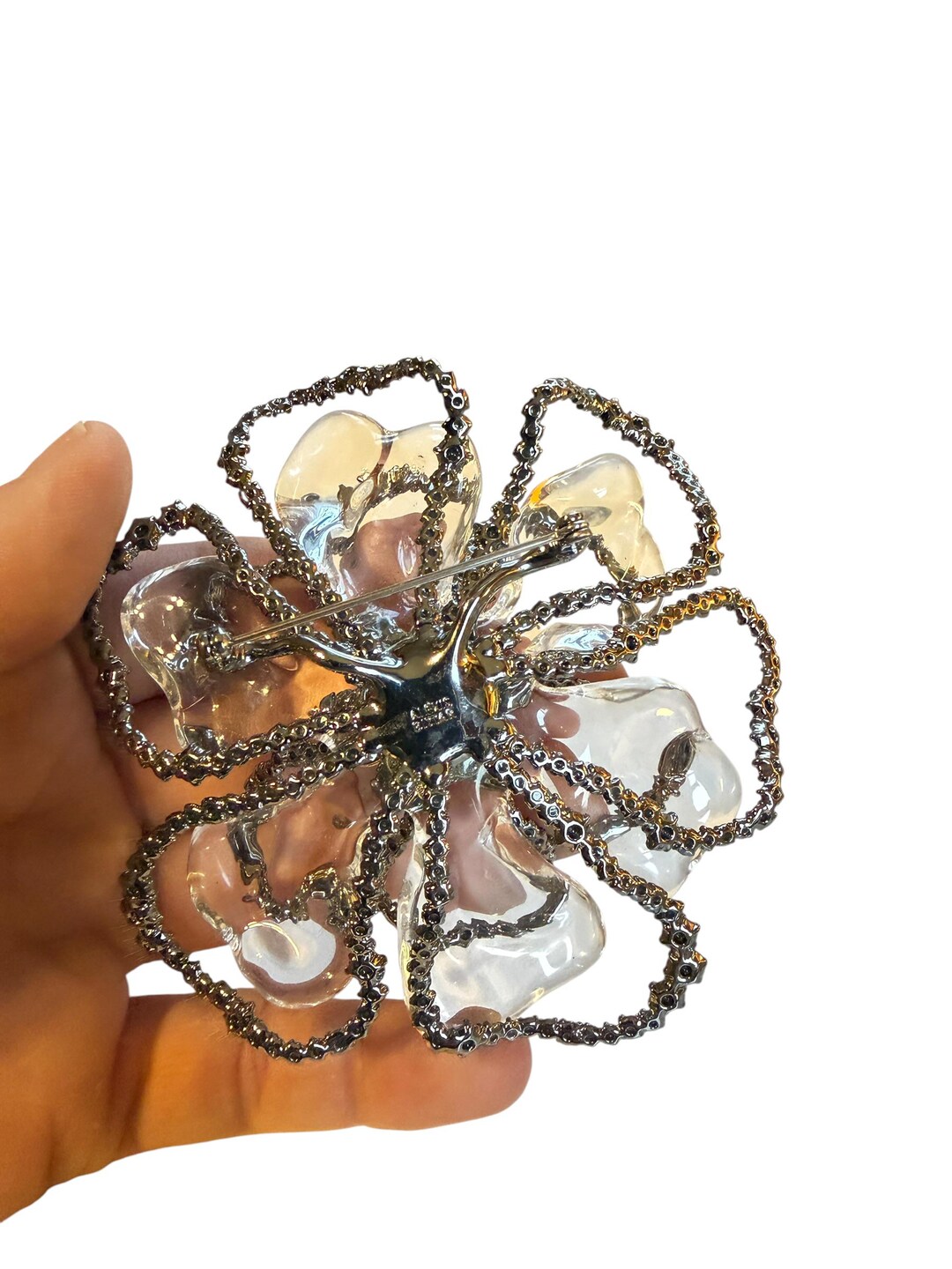 Alexis Brittar Punk Royale Crystal Lucite Flower Pin - Etsy