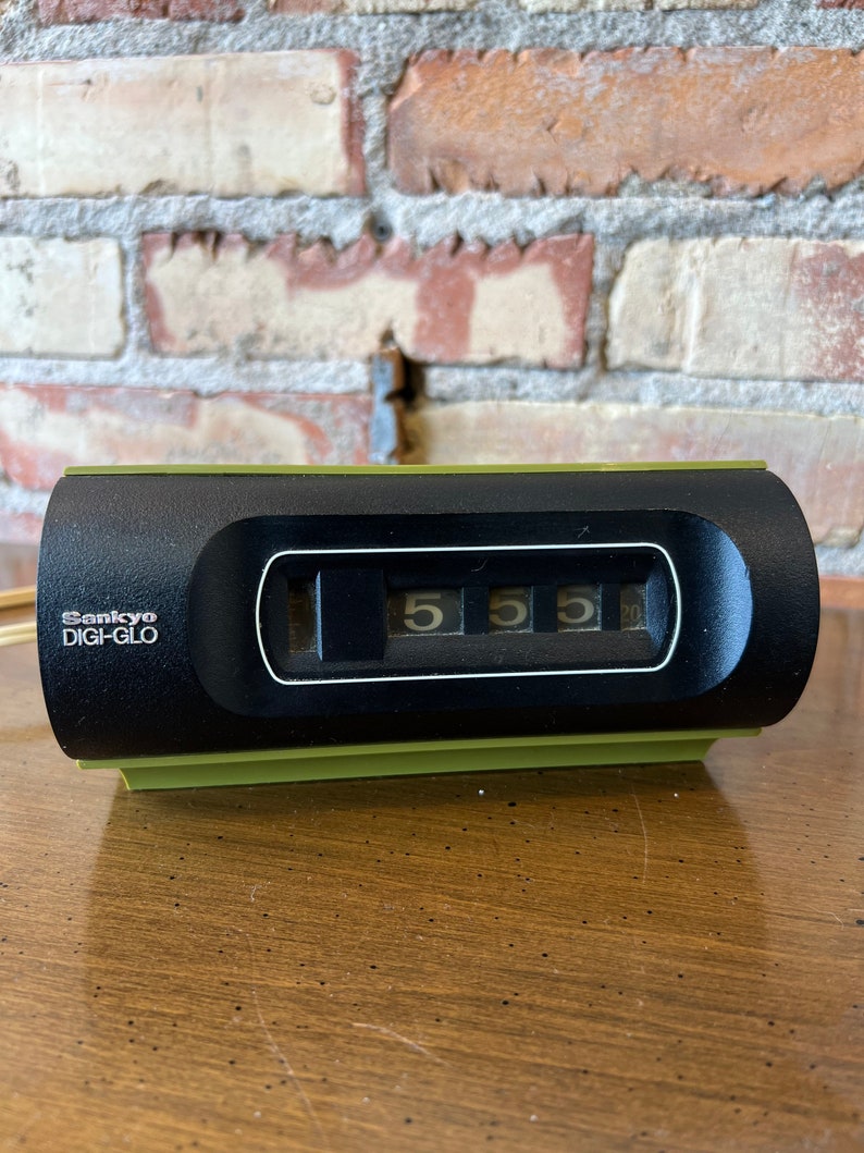 Vintage Sankyo Digi Glo / Flip Roll Clock Made in Japan 70s Avocado ...