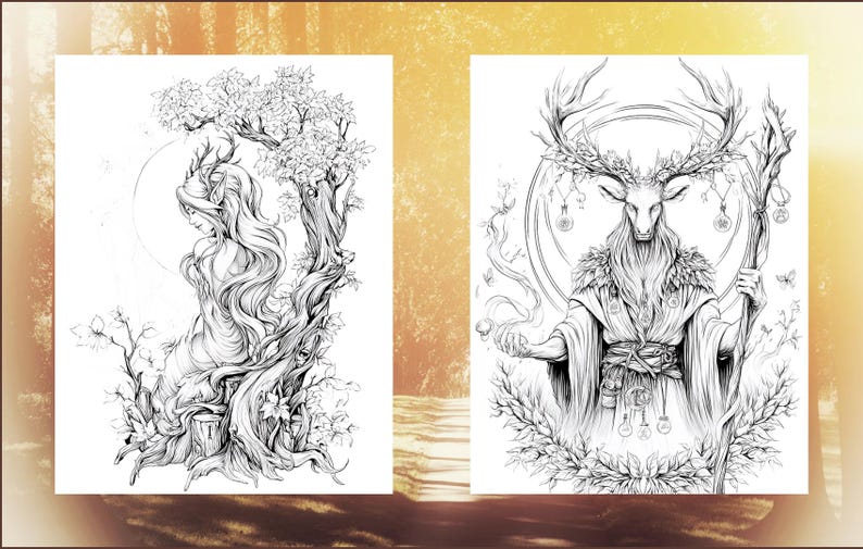 Mythical Creatures Coloring Book – 50 Fantasy Pages of Harpies, Dryads ...