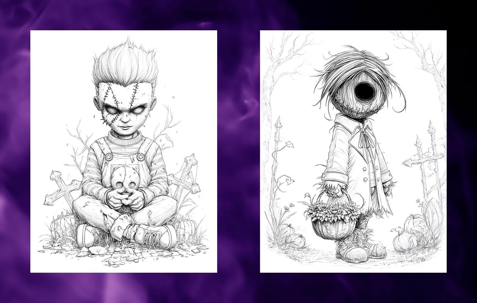 Haunted Dollhouse – Creepy Doll Coloring Book, 50 Scary Coloring Pages ...