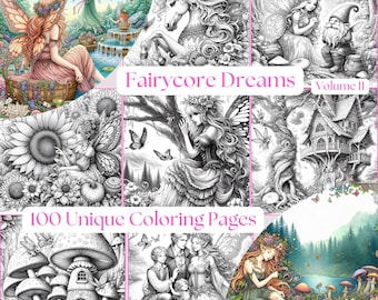 Fairycore Dreams 100 Coloring Pages - Etsy