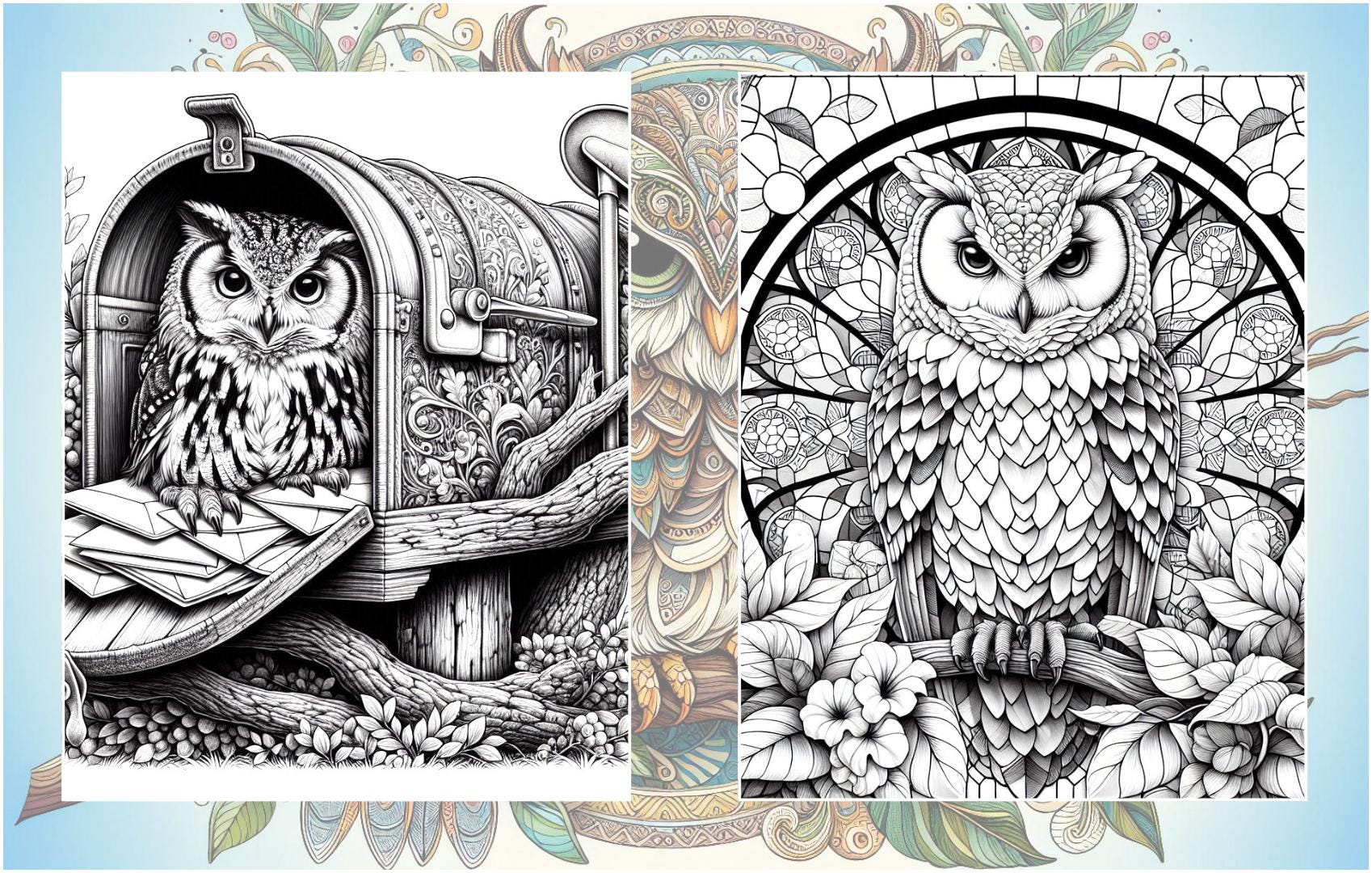 The Art of Owls -50 Owl Coloring Pages - Etsy