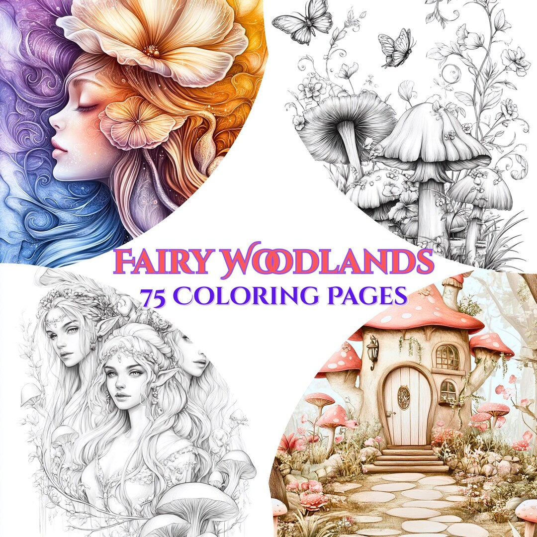 Fairy Woodlands – 75 Magical Forest Coloring Pages | Enchanted ...