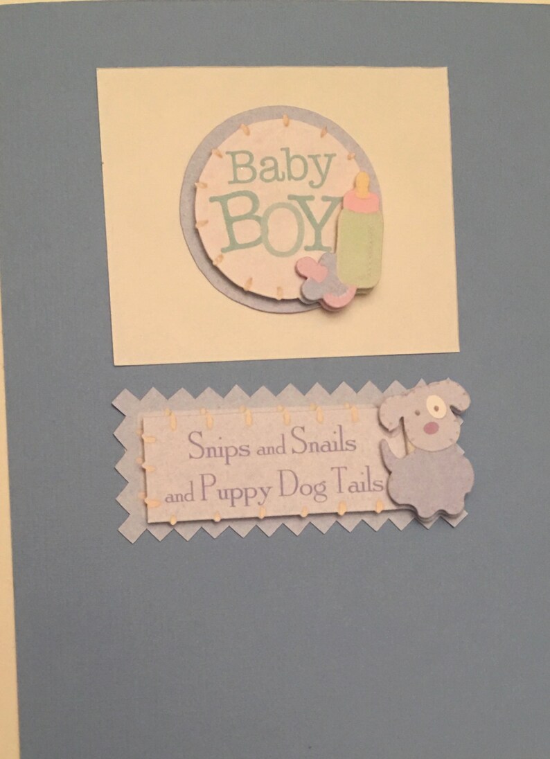 Baby Boy, Snips and Snails and Puppy Dog Tails CARD - Etsy