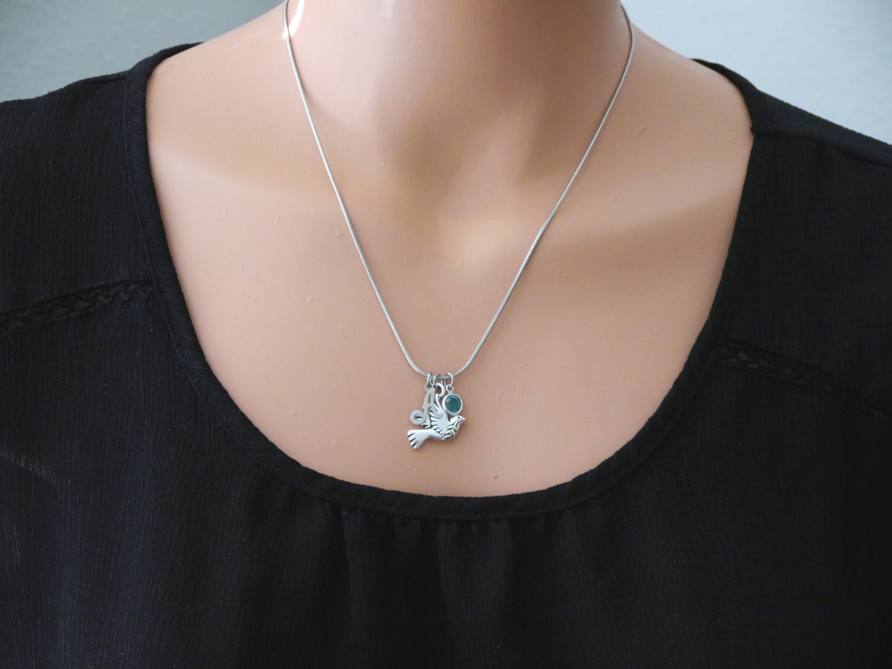 Dove Necklace Personalized Dove Necklace First Communion | Etsy