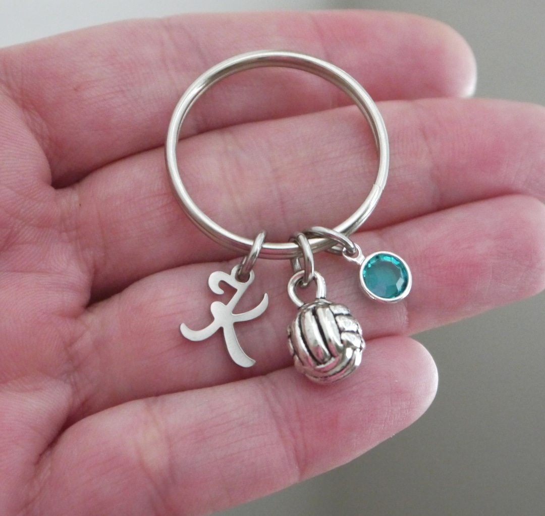 Volleyball Keychain, Personalized Volleyball Key Chain, Volleyball ...