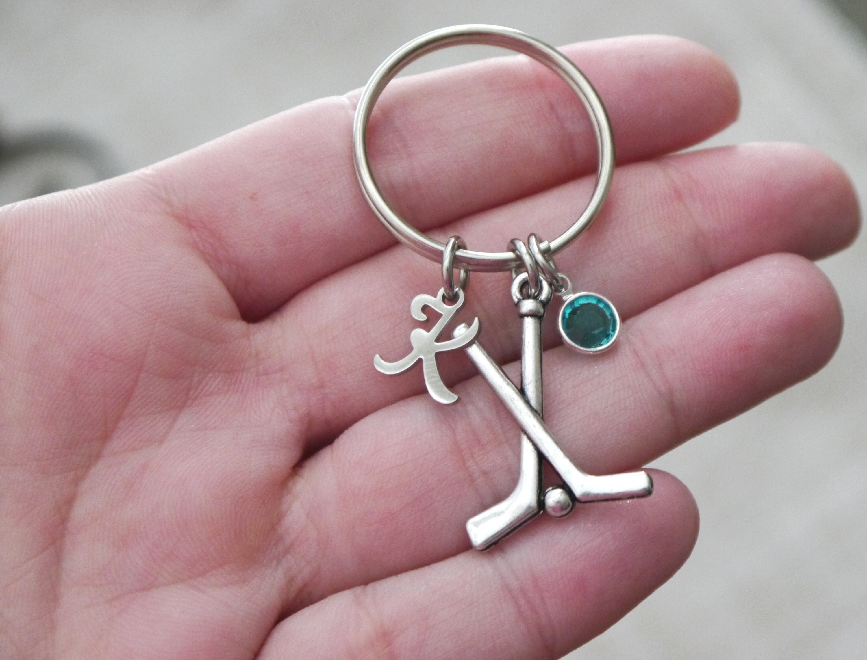 Hockey Keychain Hockey Key Chain Personalized Hockey - Etsy
