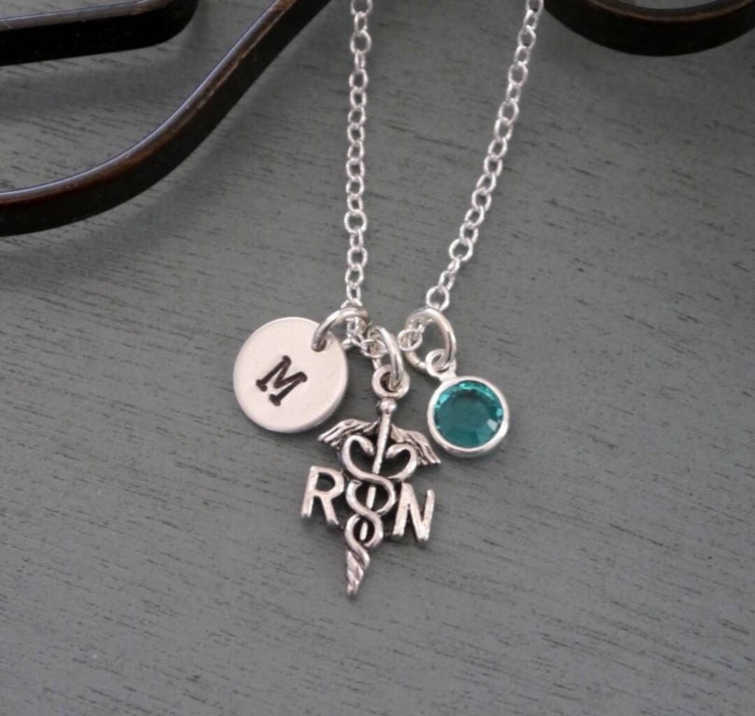 RN Necklace Personalized RN Necklace Silver RN Necklace - Etsy