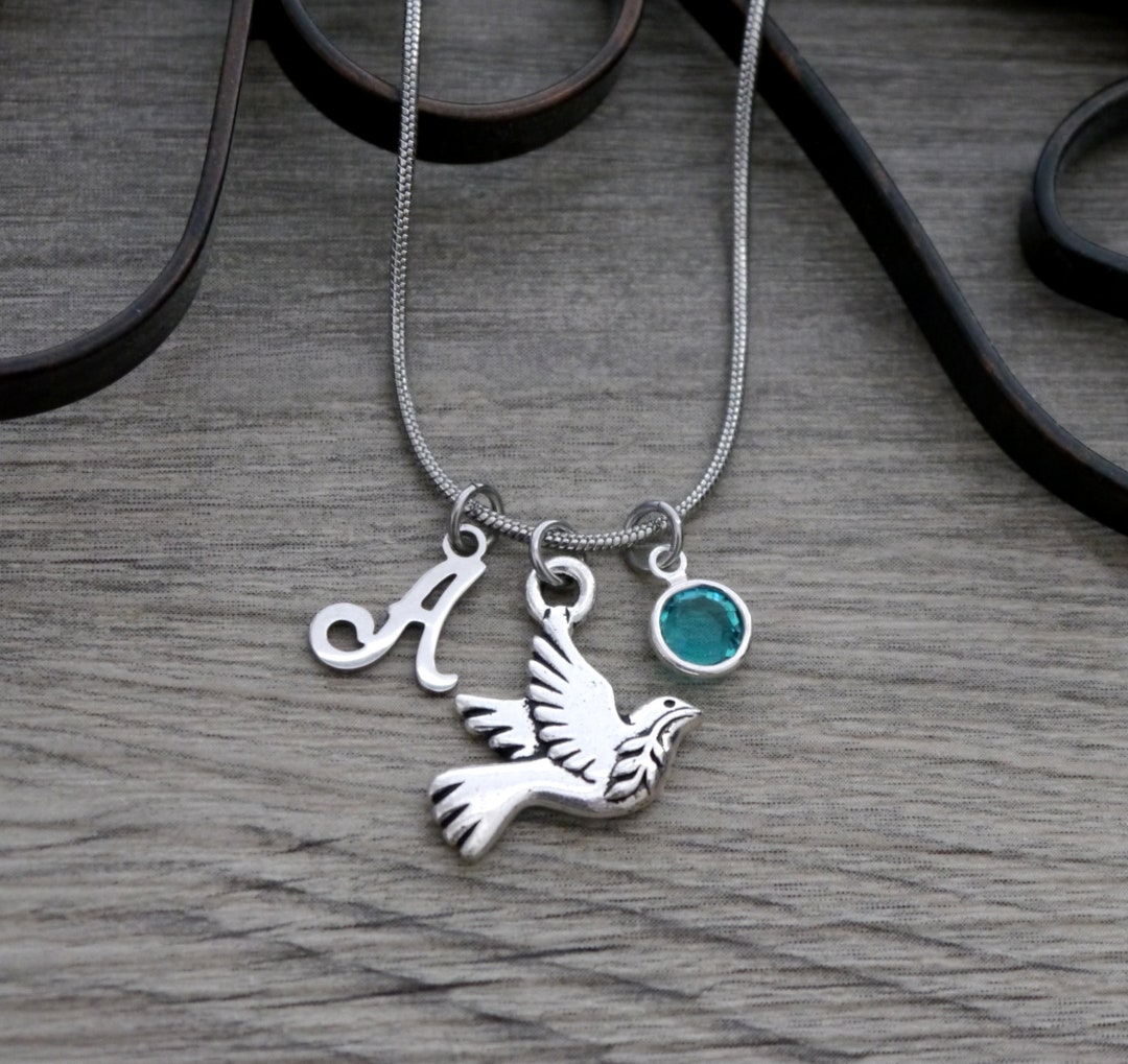Dove Necklace, Personalized Dove Necklace, First Communion Gifts for ...