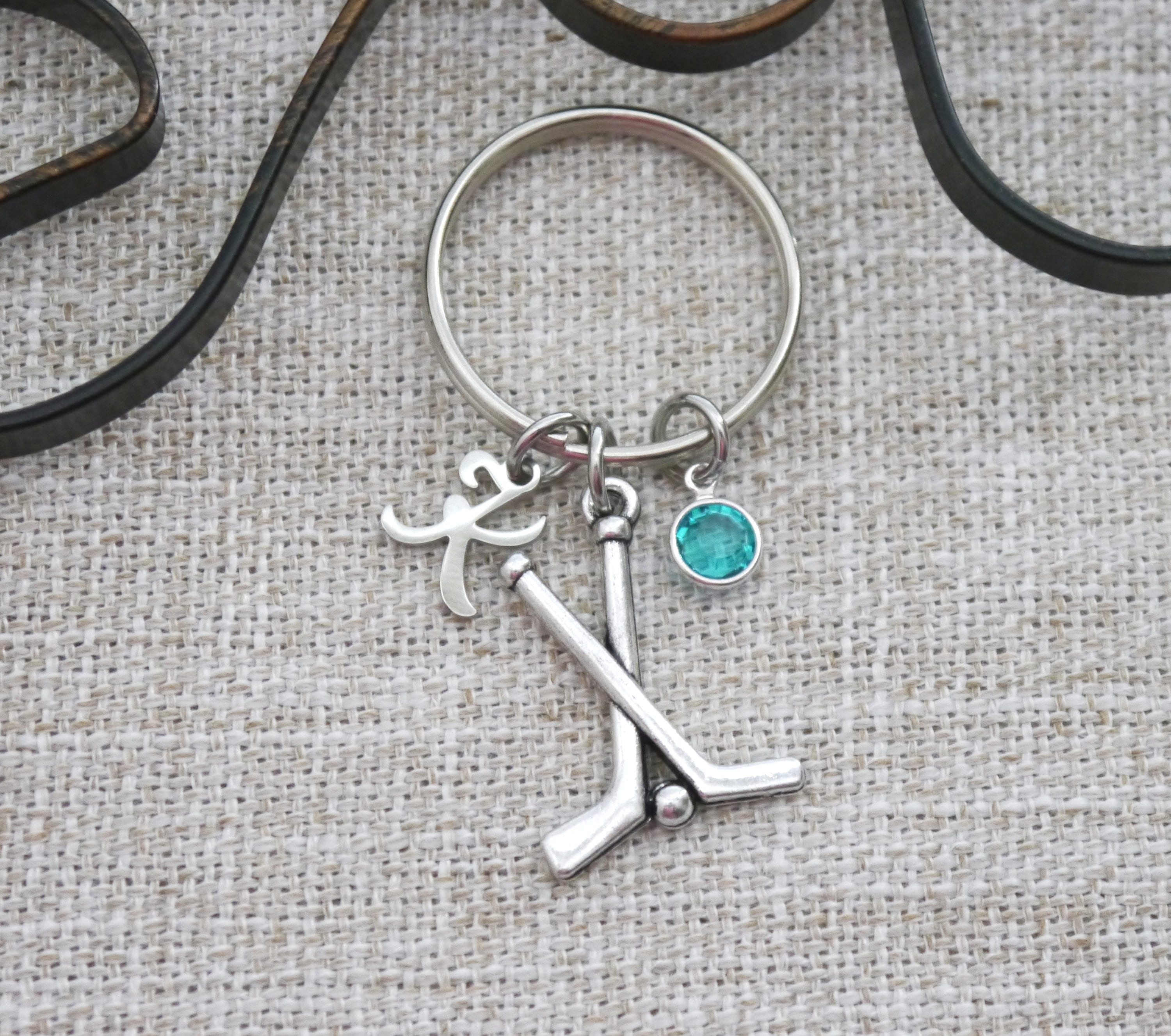 Hockey Keychain Hockey Key Chain Personalized Hockey - Etsy