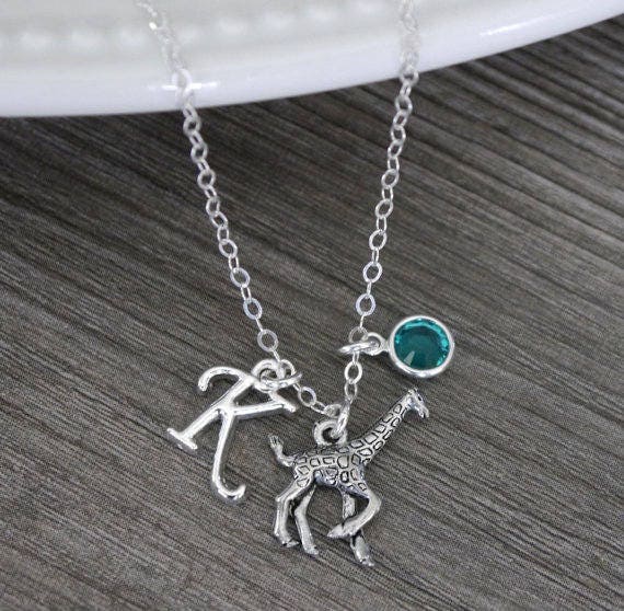 Giraffe Necklace Personalized Giraffe Necklace Giraffe | Etsy