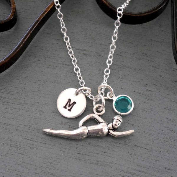 Swimmer Necklace - Etsy