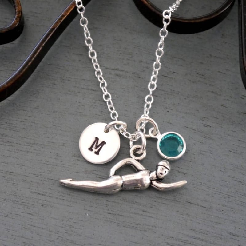 Swimmer Necklace - Etsy