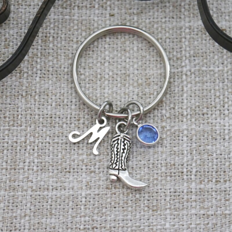 Cowgirl Boot Keychain - Etsy