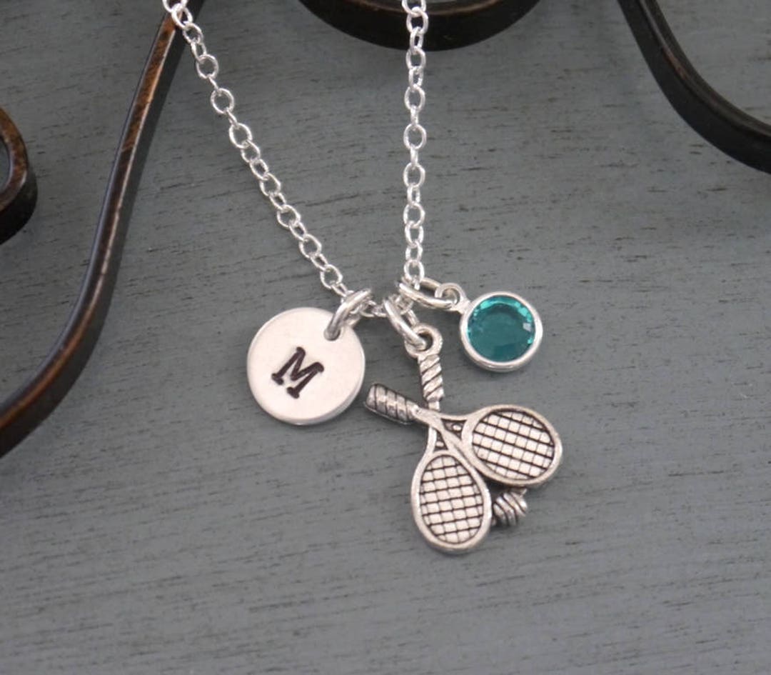 Tennis Necklace, Personalized Tennis Necklace, Silver Tennis Necklace ...