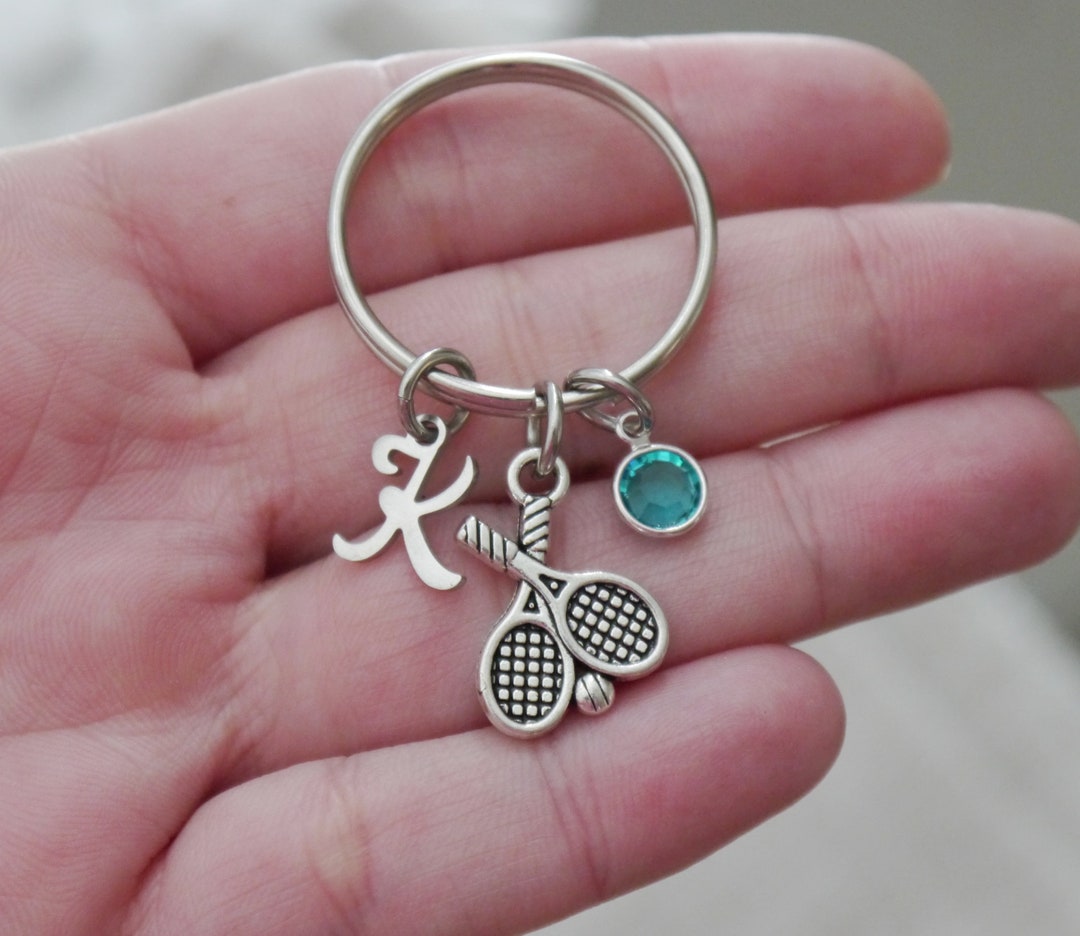Tennis Keychain, Tennis Racket Keychain, Tennis Gifts, Personalized ...