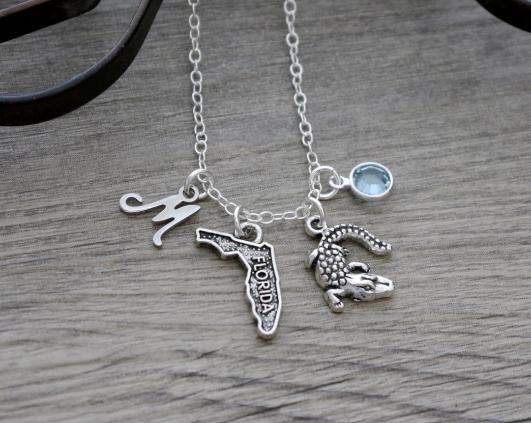 Florida Necklace, Alligator Necklace, Florida Gators Necklace ...