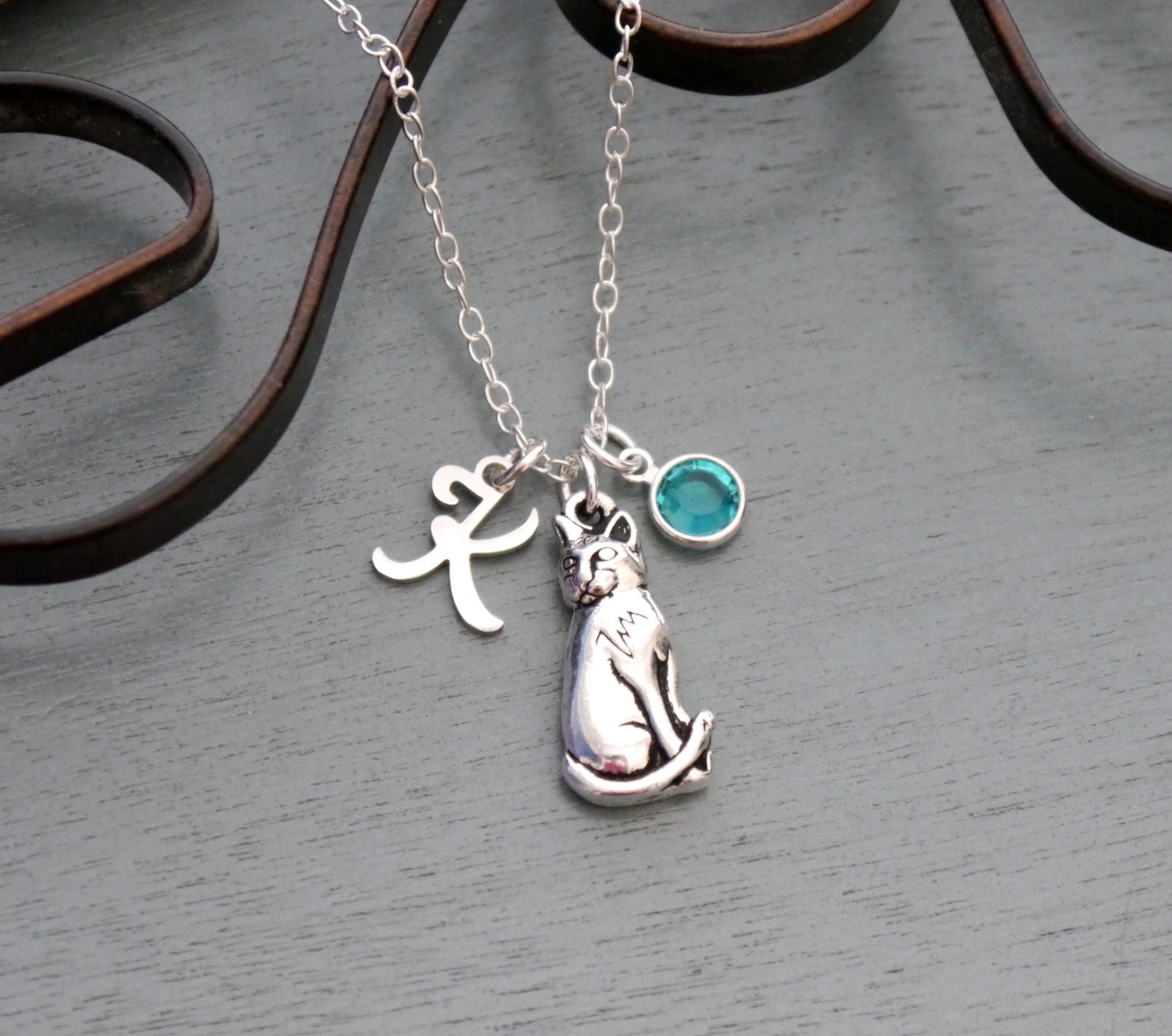 Cat Necklace Personalized Cat Necklace Silver Cat Necklace - Etsy