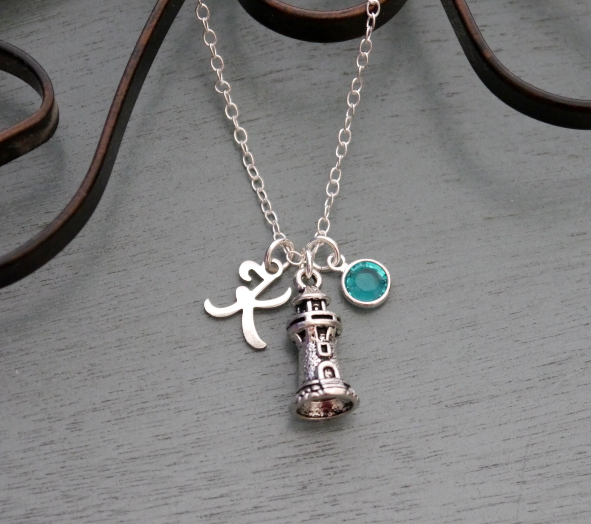 Lighthouse Necklace Lighthouse Charm Necklace Personalized - Etsy