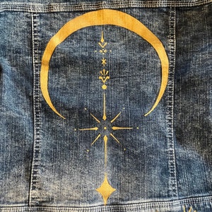 Hand Painted Denim Jacket, S - Etsy