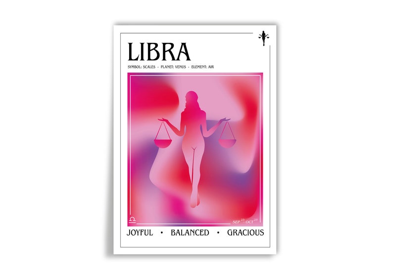 Libra Zodiac Poster Libra Print Spiritual Star Sign Poster - Etsy