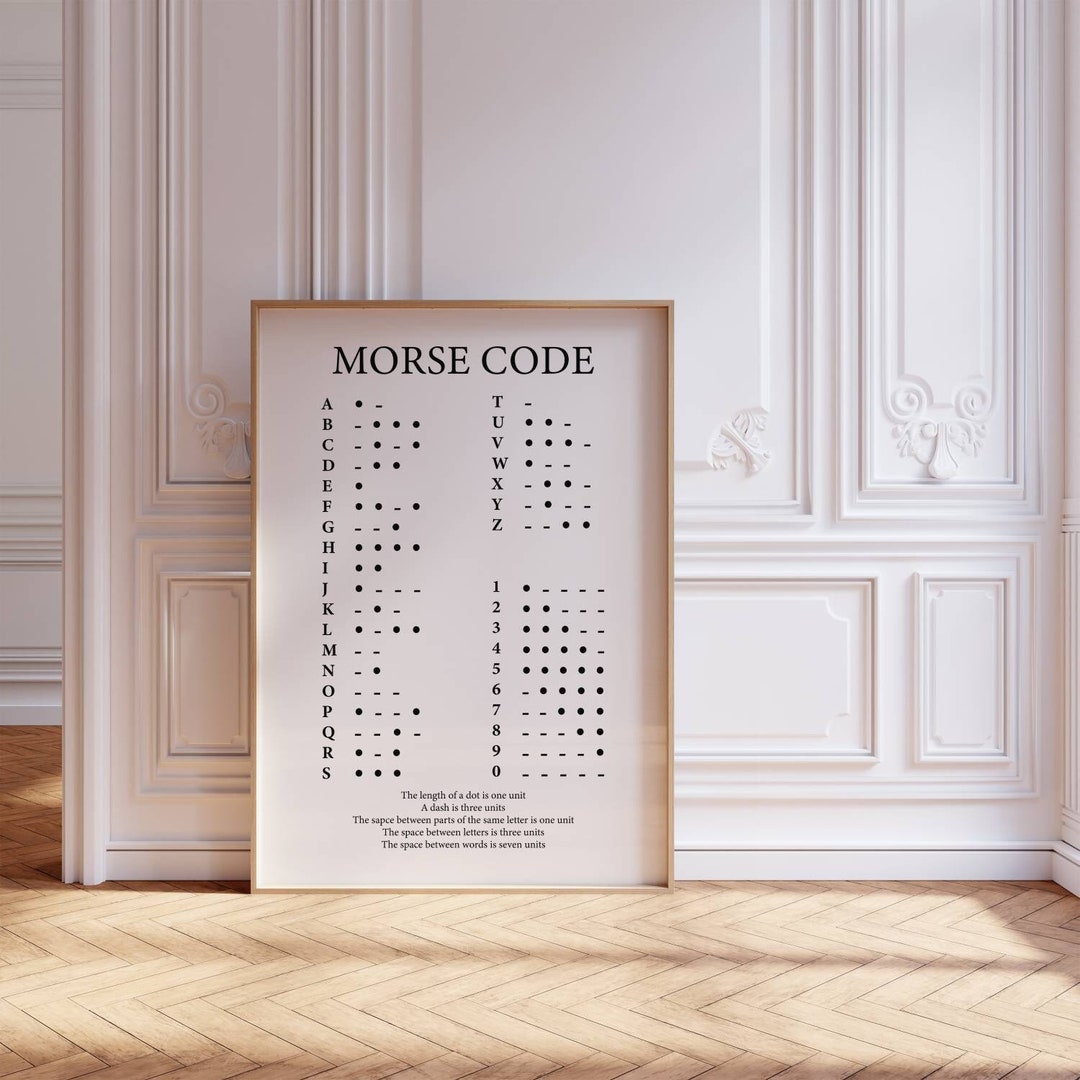Morse Code Alphabet Chart Poster Morse Code Print Educational Learning ...