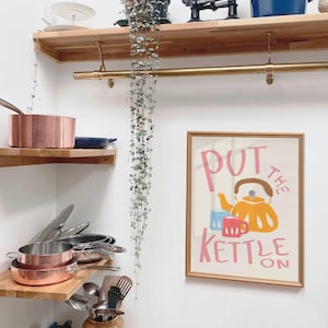 Put the Kettle on Print Tea Poster Barista Coffee Cafe Print Aesthetic ...