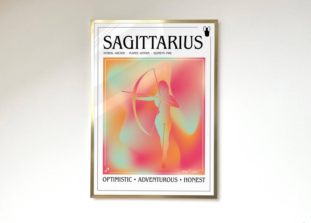 Sagittarius Poster Zodiac Print Sagittarius Print Spiritual Poster Star ...