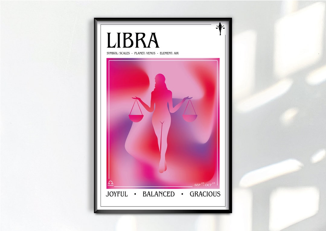 Libra Zodiac Poster Libra Print Spiritual Star Sign Poster - Etsy