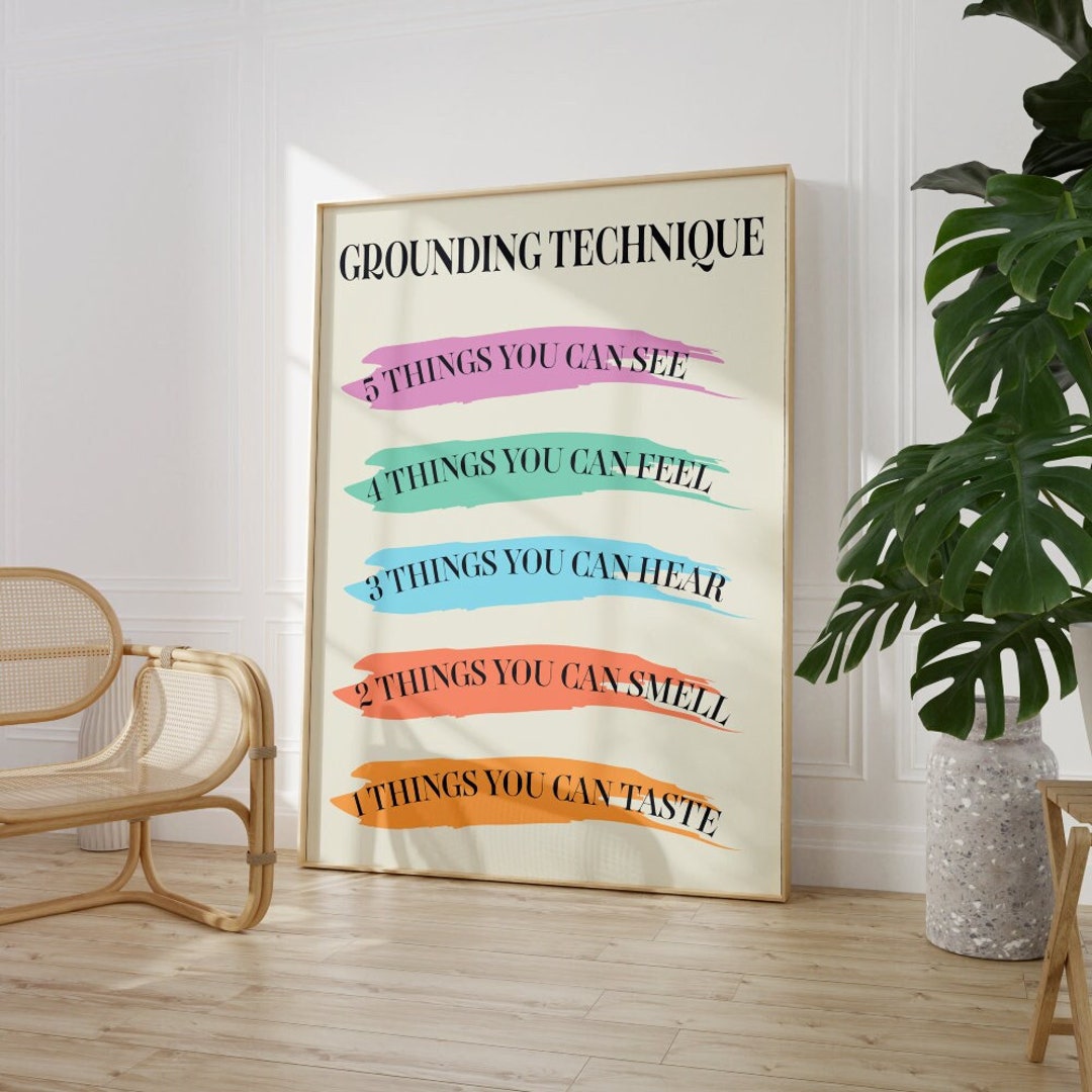 Calming Grounding Techniques Poster Therapy Poster Positivity Poster ...