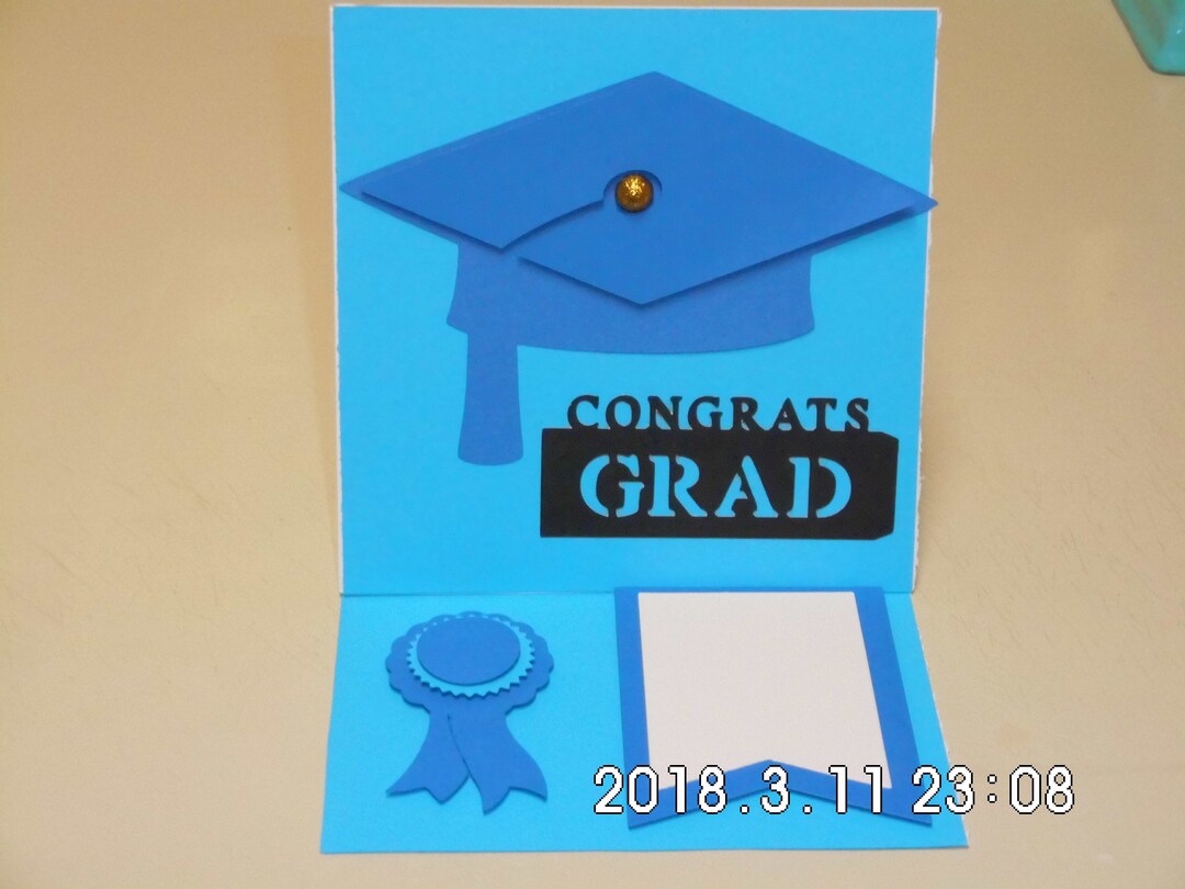 Graduation Easel Card "blue" - Etsy