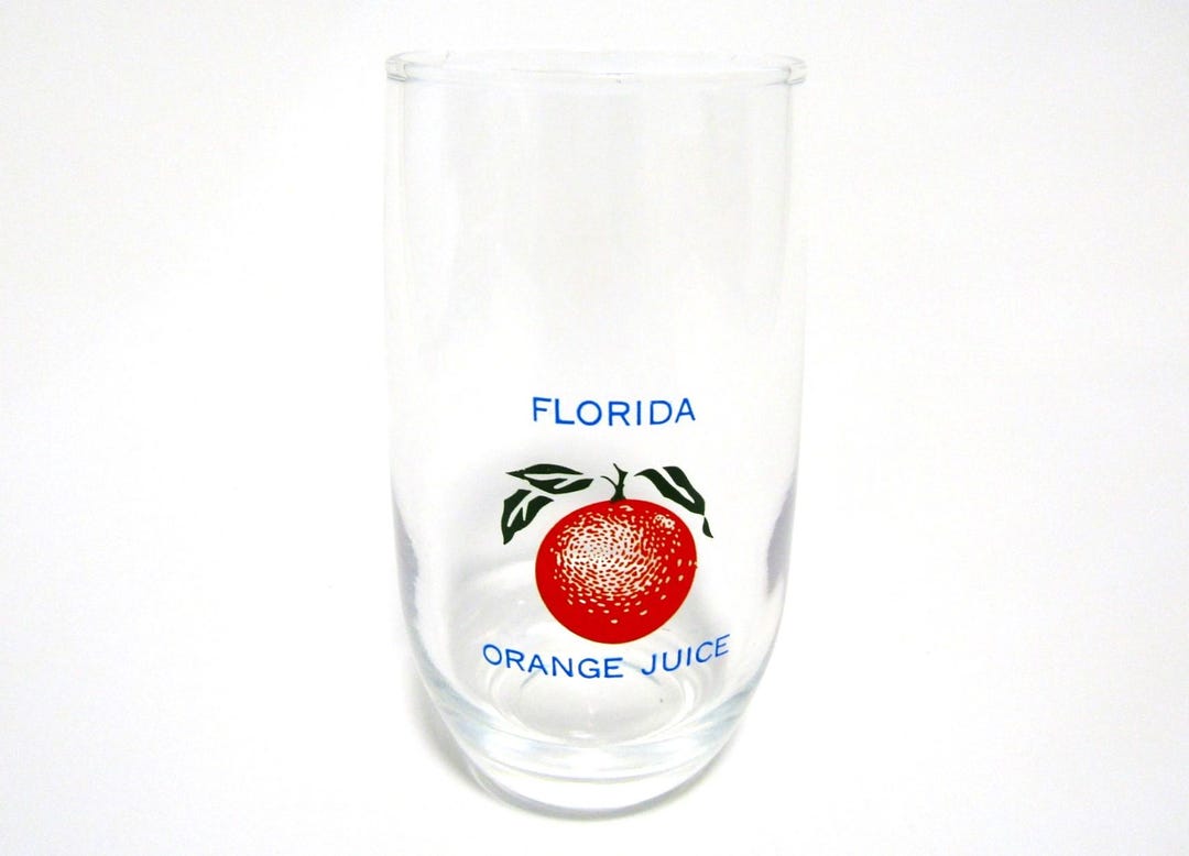 Vintage Roly Poly Florida Orange Juice Glass, Orange Juice Promo ...